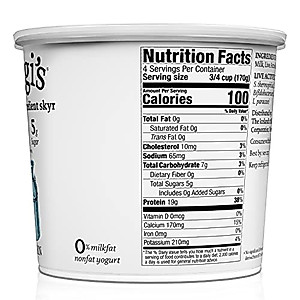 siggi's® Icelandic Strained Nonfat Yogurt, Plain, 24 oz. Multiserving Container – Thick, Protein-Rich Yogurt Snack