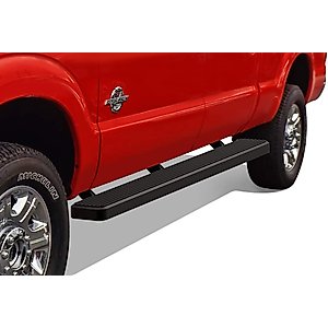 APS Running Boards 6 inches Black Compatible with Ford F250 F350 Super Duty 1999-2016 Crew Cab Stainless Steel (Nerf Bars Side Steps Side Bars)