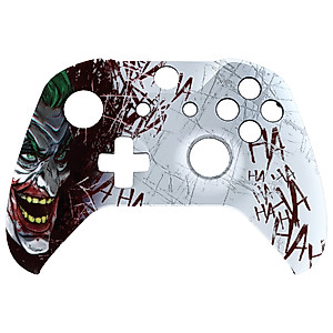 eXtremeRate Clown Hahaha Patterned Front Housing Shell Case for Xbox One S/X Controller, Soft Touch Faceplate Cover Replacement Kit for Xbox One S/X Controller (Model 1708) - Controller NOT Included