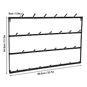 Wall Mount Coffee Mug Holder, Wrought Iron Coffee Tea Cup Hanging Rack Display Organizer Space Saving Mug Hanger with 30 Hooks for Home Kitchen Farmhouse Storage and Collection(4 Tier)