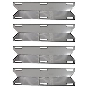 4-Pack BBQ Grill Heat Shield Plate Tent Replacement Parts for Kirkland 720-0432 - Compatible Barbeque Stainless Steel Flame Tamer, Guard, Deflector, Flavorizer Bar, Vaporizer Bar, Burner Cover 15"