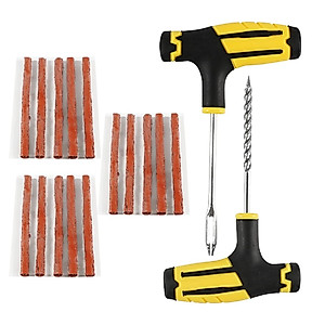 YÁSEZ Car Tire Repair Tools Kit with Rubber Strips Tubeless Tyre Puncture Studding Plug Set