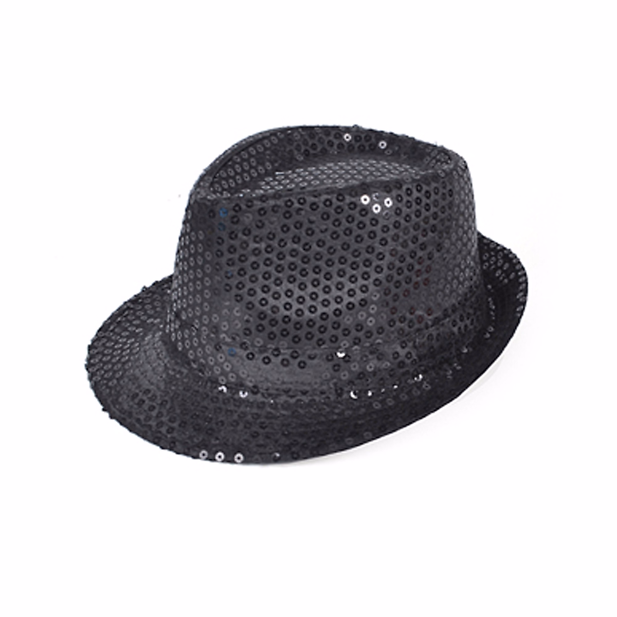 Buckletown Sequined Fedora Hat (black)