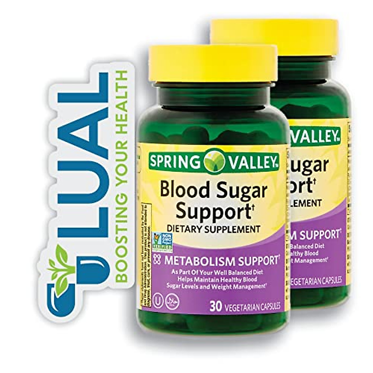 Maintain Healthy Blood Sugar Levels with Spring Valley's Dietary Supplement. Includes Luall Fridge Magnetic + Spring Valley Blood Sugar Support Dietary Supplement, 30 Count