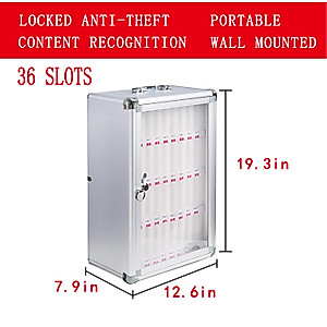 AiMaKoDo Phone Lock Box, Cell Phone Cabinet,36 Slot Aluminum Alloy Pocket Mobile Phone Safe Storage Cabinet, with Lock, Wall Mounted, Portable for Classroom, Office, Gym (36 Slot)