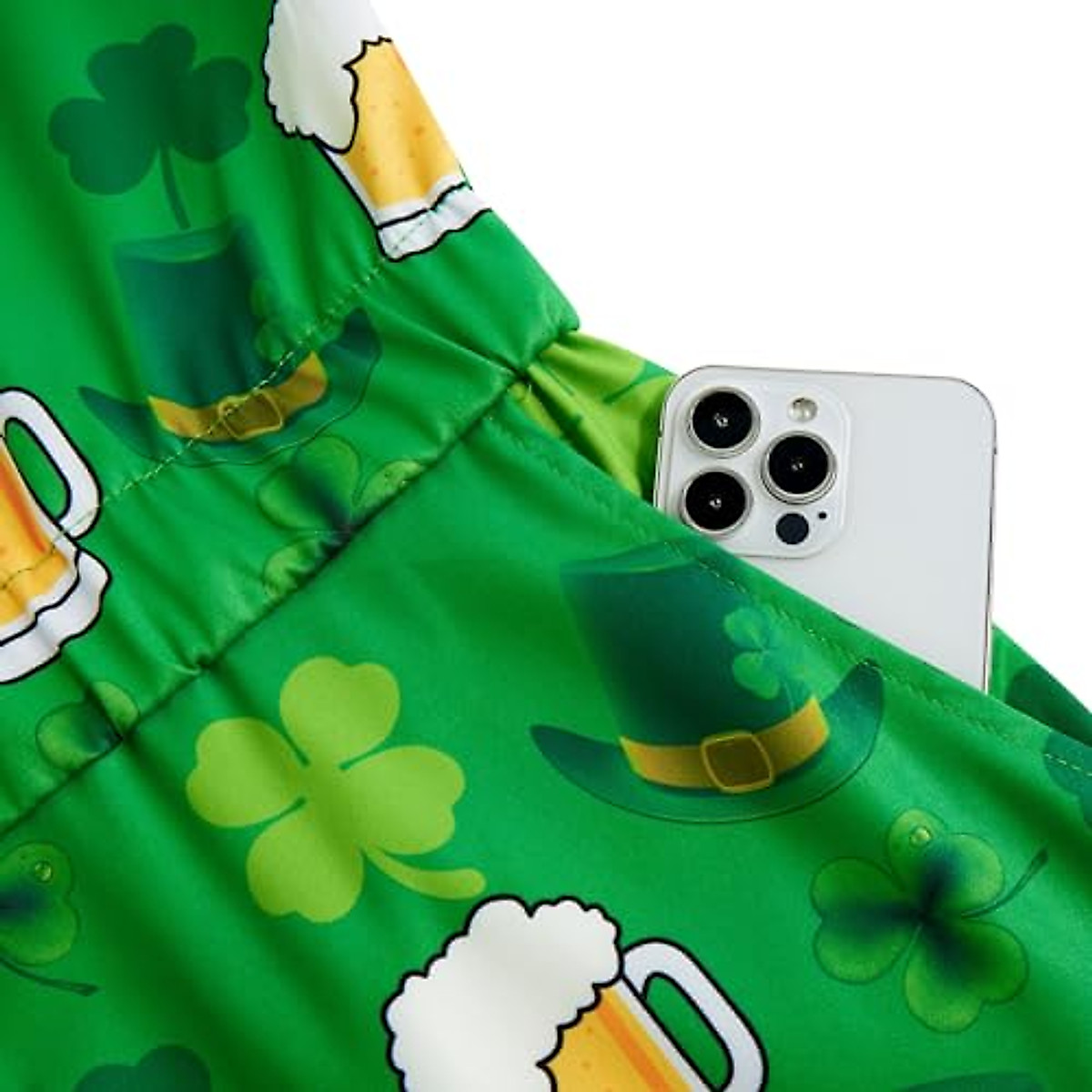 Idgreatim ST Patricks Day Romper for Men Green Shamrock Clover Short Sleeve One Piece Jumpsuit Outfits M