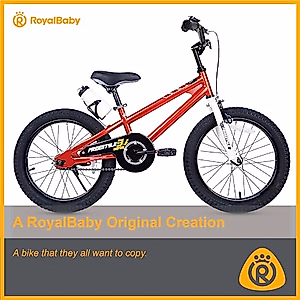 Royalbaby Kids Bike Boys Girls Freestyle BMX Bicycle With Kickstand Gifts for Children Bikes 18 Inch Red (RB18B-6R)