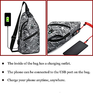 Ohenjoy Sling Bag Unisex Lightweight Crossbody Backpack Chest Pack Casual Daypack Water-Repellent in Nylon