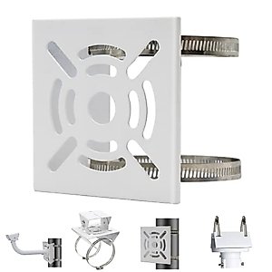 Universal Wall Mounting Bracket with 2 Loops, Vertical Pole Mount Adapter for CCTV Security Camera PTZ Dome Indoor Outdoor AP Access Point Client CPE