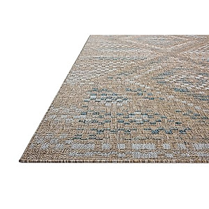 Loloi Amber Lewis x Topanga Natural/Aqua 3'-11" x 5'-11" Accent Rug