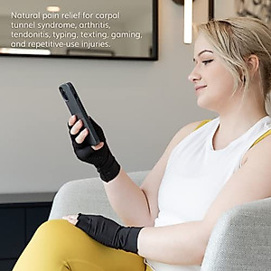 BraceAbility Carpal Tunnel Compression Gloves - Gamer's Copper-Infused Fingerless Support for Hand Arthritis, Gaming Wrist Pain, De Quervain's Tenosynovitis, Swollen Finger Joint Relief (L - 2 Pack)
