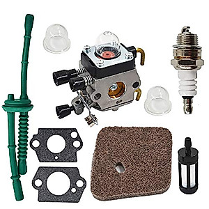 ALL-CARB C1Q-S186 Carburetor Replacement for Stihl FS45 FS46 FS46C FS55 FS55R FS55RC FS38 FS45C String Trimmer Weed Eater FC55 Edger C1Q-S186A C1Q-S186B 4140-120-0619 with Air Filter Tune Up Kit