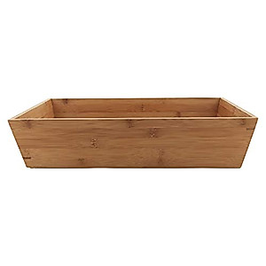 G.E.T. BAMTRY-02 Rectangular 4" Deep Bamboo Serving Tray, 18" x 12"