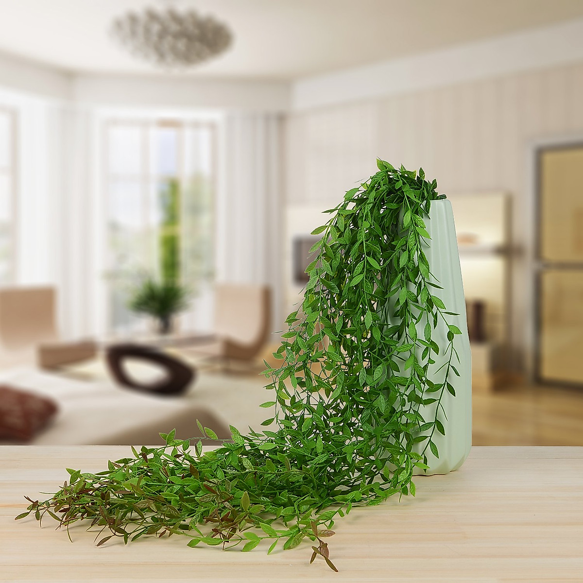 Lvydec 6pcs Artificial Vines Fake Greenery Garland Willow Leaves with Total 30 Stems Hanging for Wedding Party Home Garden Wall Decoration