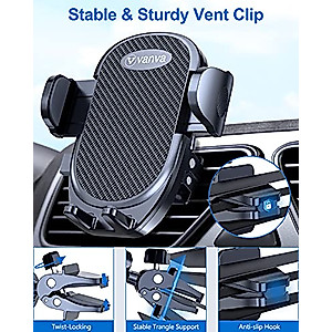 vanva [ Military-Grade Protection Universal Air Vent Car Mount, [ Big Phones & Thick Case Friendly ] Cell Phone Holder for Car Hands Free Clamp Cradle Vehicle fit for All Apple (B1)