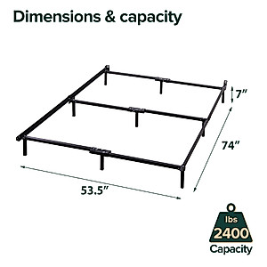 ZINUS Michelle Compack 9-Leg Support Bed Frame, for Box Spring and Mattress Set, Full, Black