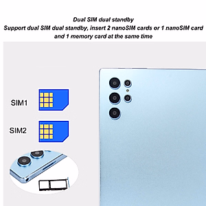 ICRPSTU 10.1in Tablet, Octa Core Front 8MP Rear 13MP 3200x1440 Resolution Tablet PC for Entertainment (Blue)