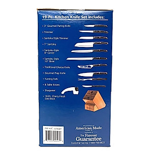 Cutco 19 Pc Kitchen Knife Set Cherry Wood Stand