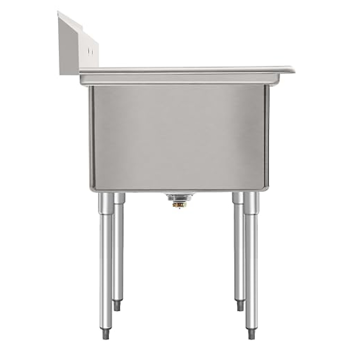 KoolMore 63 in. 18-Gauge 2-Compartment Commercial Sink with Backsplash and 24 in. Right Drainboard, Bowl dimensions 18"x24"x14" in Stainless-Steel (KM-SB182414-24R3)