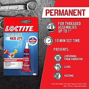 Loctite Threadlocker Red 271 Red 0.2 fl oz, 1 Tube