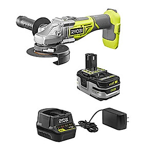 RYOBI 18-Volt Brushless 4-1/2 in. Cut-Off Tool/Angle Grinder Kit with Battery and Charger, (Non-Retail Packaging, Bulk Packaged)