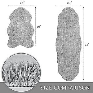 Ashler Runners Bathroom Rugs Long Non Slip Bathroom Rug Sets 2 Piece, Light Grey Water Absorbing Bath Mat Ultra Soft Shower Rugs, Plush Machine Washable Bathroom Carpet, 24 x 36 & 24 x 72 inches