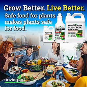 Plant Food & Fertilizer Liquid Concentrate – 8 Oz. Organic Liquid Fertilizer for Vegetables, Fruits, Flowers, and Trees – Year-Round Indoor or Outdoor Organic Plant Fertilizer by Covington Naturals