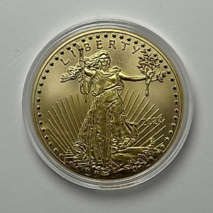2021-2024 US Coins 1oz The United States Statue of Liberty Gold Plated Coin - American Eagle Coin Commemorative Coin (2024-gold)