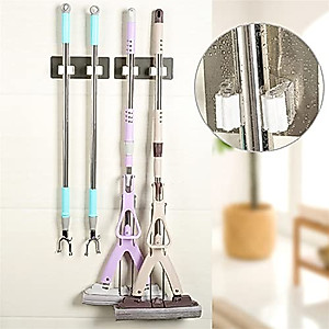 1pcs Command Broom Grippers Wall Mounted Mop Holder Brush Broom Hanger Storage Rack Kitchen Organizer Mounted Accessory Hanging Cleaning Tools Home Gadgets