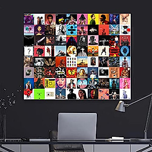 HyeeMiZine 80 Pcs Posters Wall Collage Kit,Big Album Cover Posters,Posters for Room,Music Posters,Rap Posters,Rapper Posters,Wall Posters,Cool Posters for Bedroom,Album Music Posters for Room 6x6 Inch