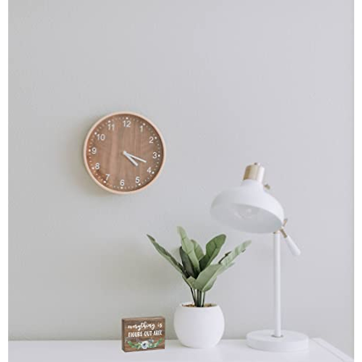 Collins Painting Inspirational Wood Grain Mini Block Sign, 4" (Everything is Figure-Out-able)