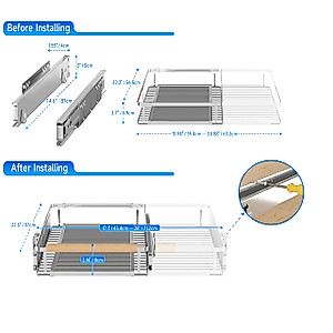 2Pack Expandable Pull Out Cabinet Organizer, 17.1~28"W x 22.5"D Heavy Duty Slide Out Shelves Adjustable Hight Cabinet Pull Out Shelves,Expandable Width Spice Rack Organizer for Kitchen Cabinet