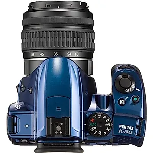 Pentax K-30 lens kit blue w DA 18-55WR Weather-Sealed 16 MP CMOS Digital SLR with DA 18-55mm and 3-Inch LCD Screen