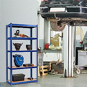 Giantex Garage Shelving, 60 Inches 5-Tier Shelving Unit w/Adjustable Height, Per Shlef Max Load 400 lbs, Bolt-Free and Easy to Assemble, Heavy Duty Metal Frame Multi-Use Storage Rack Shelfs, 3 Packs