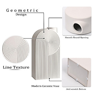 TERESA'S COLLECTIONS Black and White Modern Book Vase for Home Decor, Ceramic Decorative Flower Vase for Shelf, Fireplace Mantel, Centerpieces, Living Room, Housewarming Gifts for Mom, 11"-Set of 2