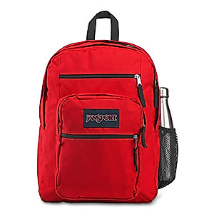 JanSport Big Laptop Backpack for College - Computer Bag with 2 Compartments, Ergonomic Shoulder Straps, 15” Laptop Sleeve, Haul Handle - Book Rucksack, Red Tape