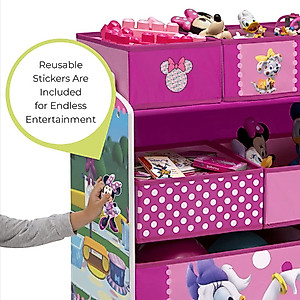 Delta Children Disney Minnie Mouse Deluxe 9 Bin Design and Store Toy Organizer, Greenguard Gold Certified