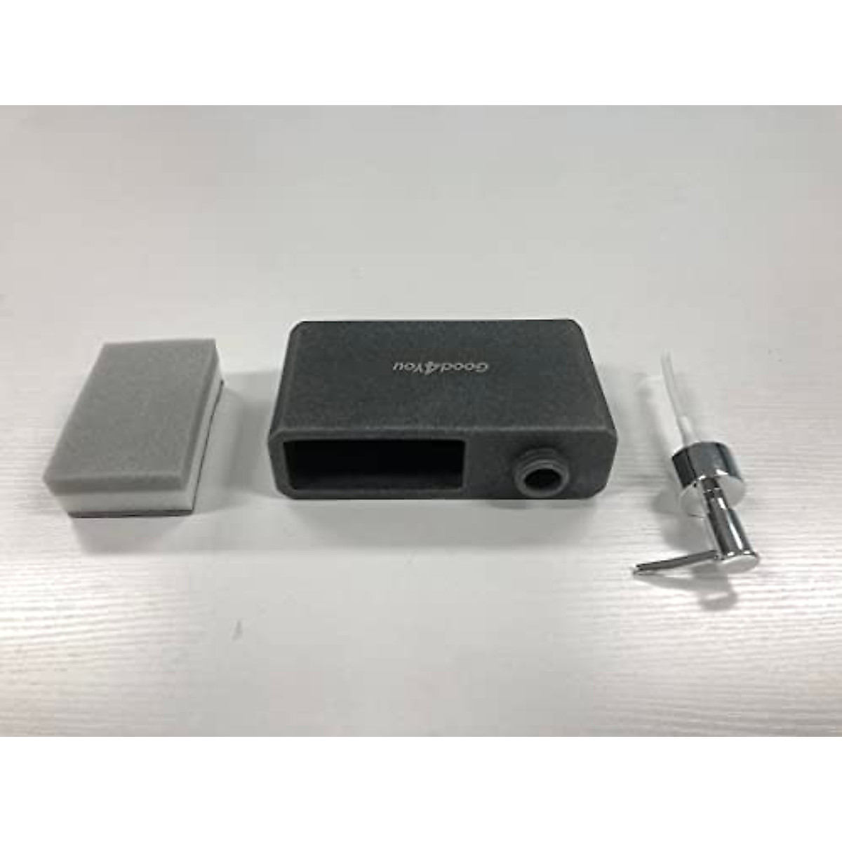 GOOD4YOU Lot of Two Manual Soap Dispenser, Organizer on Countertop, 2-in-1 Manual Dish Soap Dispenser and Sponge Holder, Durable ABS Material, Countertop for Kitchen & Bathroom