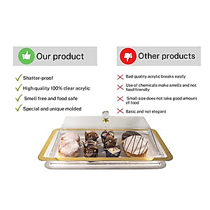 Glitz Halloween Acrylic Cake Stand with Dome Lucite Serving Tray with Lid Wedding Cake Stand with Cover Dessert Stands with Doilies Pastry Display Tray Party Cake Plate with Dome Cookie Tray