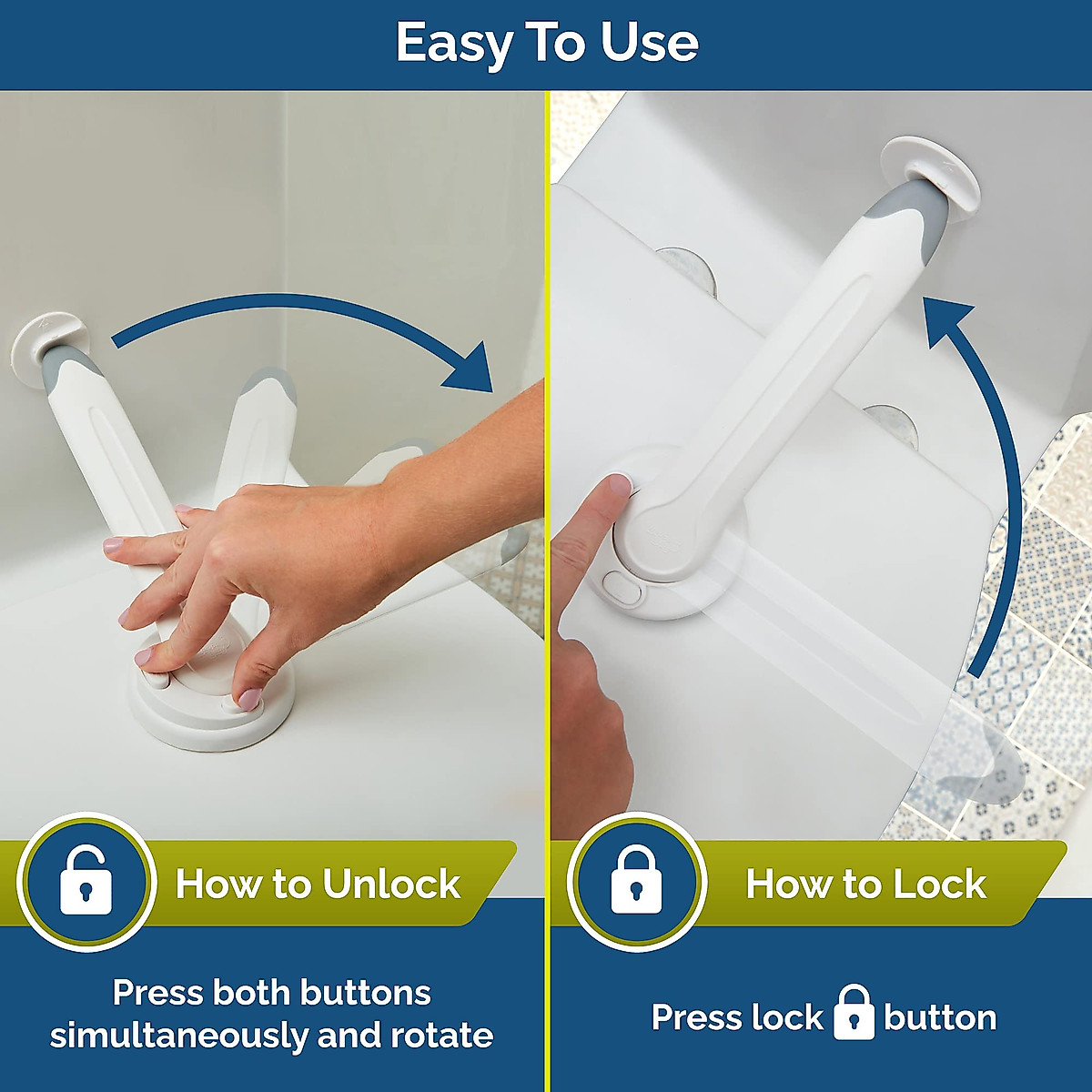 Toilet Seat Lock for Child Safety with Double Lock Mechanism – Child Proof Toilet Locks for Toddlers, Easy Installation No Tools Needed Fits Most Toilets – Toilet Baby Proofer by Wappa Baby