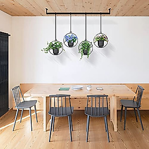Auledio 4pcs Hanging Planters, Indoor Metal Plant Hanger with Plastic Pots