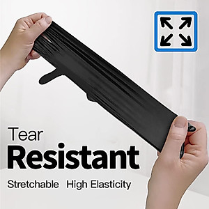Supmedic Black Nitrile Exam Gloves, 5 mil Chemical Resistant Powder-Free Food Safe Disposable Medical Glove 100Pcs (Large)