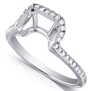 Kobelli Round Diamond Shadow Band 1/5 Carat (ctw) in 14k White Gold, Size 5.5