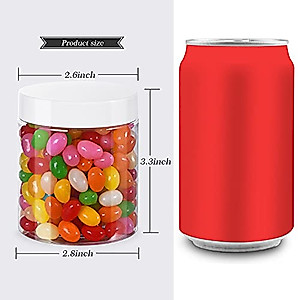 TANGLONG Plastic Jars With Lids, 8 oz Plastic Containers With Lids, Jars With Lids Ideal For Cake Jars Body Butter And Food Storage, Pack Of 30