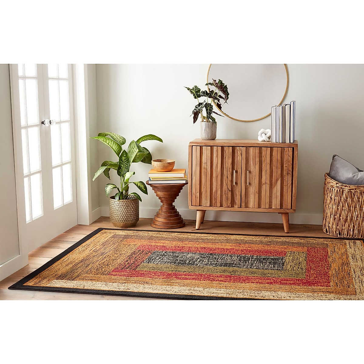 Home Dynamix Royalty Vega Contemporary Geometric Area Rug, Black/Brown, 7'8"x10'4"