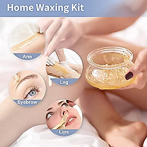 Wax Warmer Kit for Women Men, Hair Removal Waxing Kit with 4 Hard Wax Beans, Lacut Wax Pot for Bikini Brazilian Body Legs Eyebrows Armpits, Newest Diamond Appearance Wax Machine for Sensitive Skin (Pink)