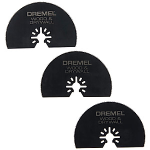 Dremel MM450B 3-Pack Wood & Drywall Oscillating Multi-Tool Blades, Cutting Blades Perfect For Precise Cuts - Universal Quick-Fit Interface Fits Bosch, Makita, Milwaukee, and Rockwell , Black