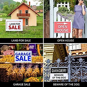10 PACK 18 x 12 Inches Blank Yard Signs - Waterproof Corrugated Plastic Signs, Blank Yard Signs with Stakes for Gardens, Parks, Warnings, Fairs, Commercials, Garage Sale Signs, Advertising