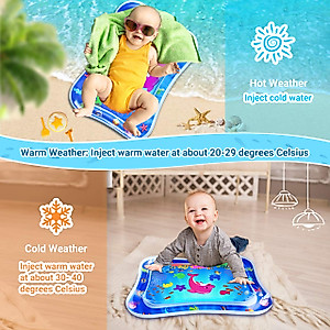 ZMLM Baby Tummy-Time Water Mat - Infant Water Play Mat Water Playmat Sensory Pad Baby Stuff for 3 6 9 12 Months Newborn Toddler Boys Girls Best Gift Fun Indoor Activity Item Game