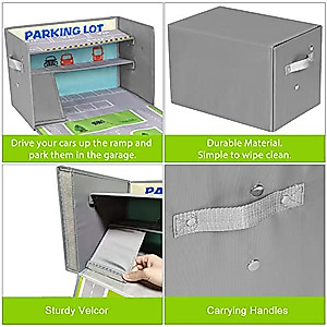 Livememory Toy Cars Storage Box Car Toys Box Toy Car Garage Box (Not Included Cars)